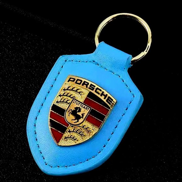 Porsche | Accessories | New Blue Porsche Stuttgart Hotrod Leather Fob ...